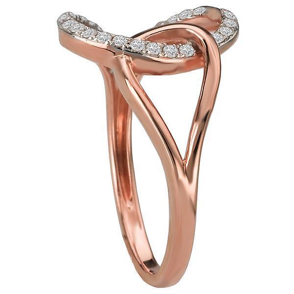 NEW LADIES 14k ROSE GOLD DIAMOND DOUBLE LOOP FASHION RING | eBay