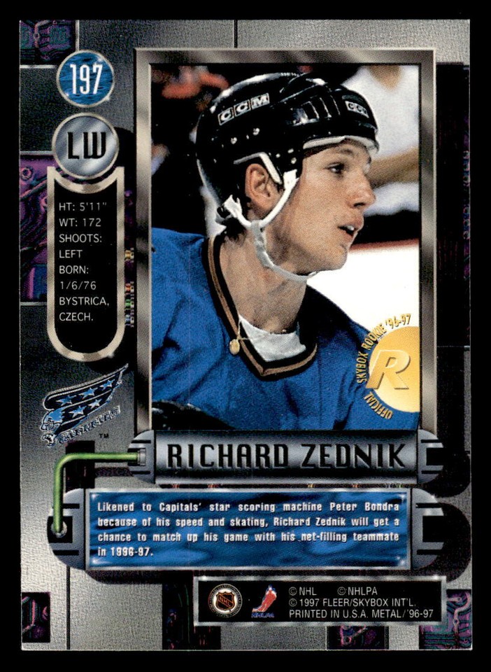 Richard Zednik 1996 Metal Universe #197 Washington Capitals | eBay