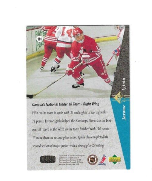 1994-95 Upper Deck SP Premier Prospects #181 Jarome Iginla Rookie Card ...