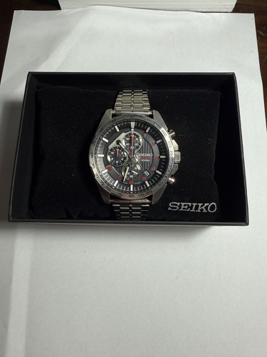 Seiko Men's Essentials Black Watch - SSB325 Chronograph | eBay