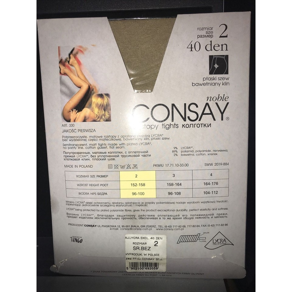 Noble Consay Rajstopy tights 40 den So 2 ptaski szew bawetniany kiln ...
