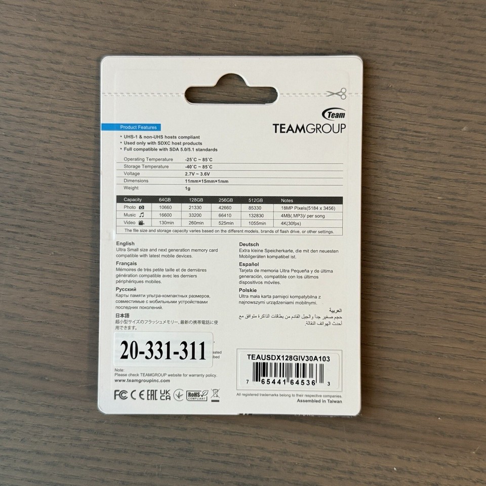 Team Group 128GB Elite microSDXC UHS-I U3, V30, A1, 4K UHD Memory Card ...