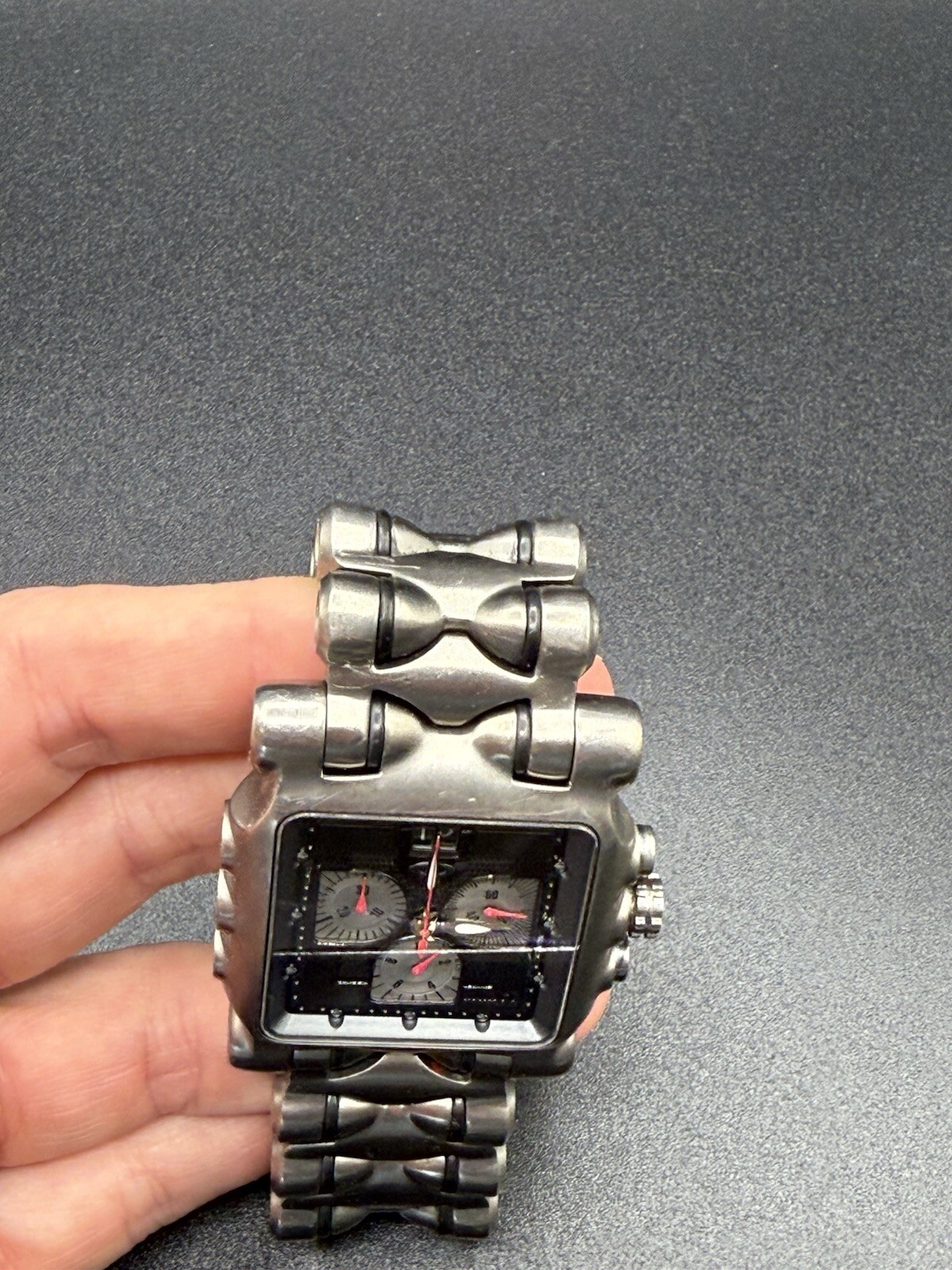 Oakley Minute Machine Titanium Black Silver Subdials Watch | eBay