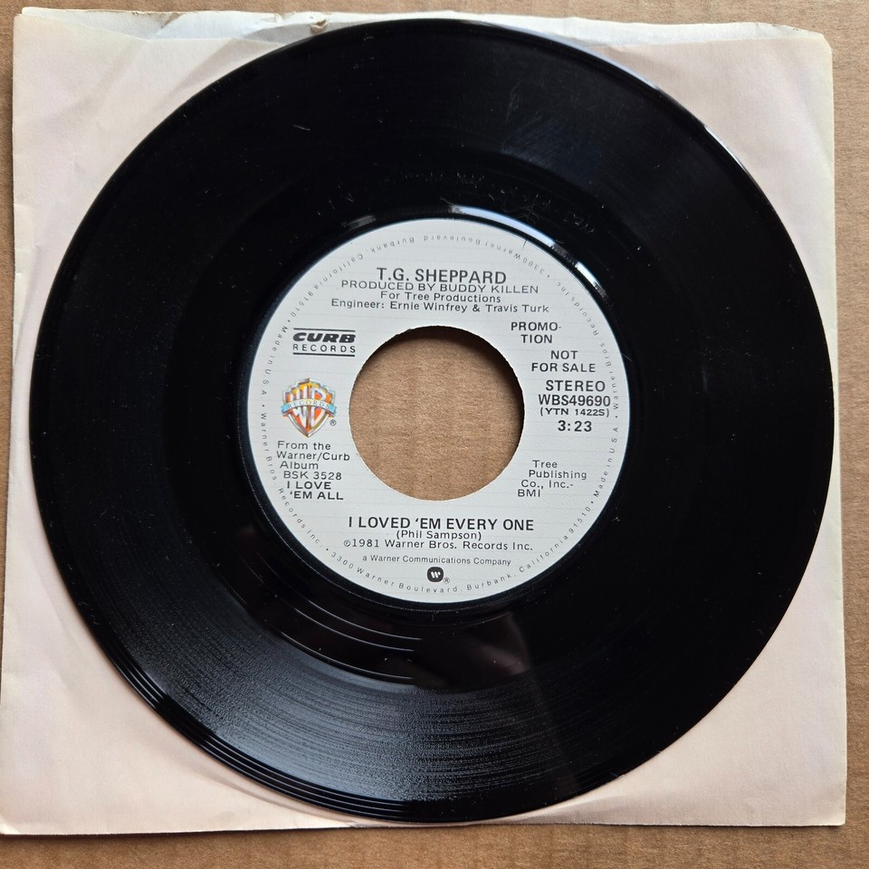 T.G. SHEPPARD I Loved 'Em Every One DJ PROMO 45 7" COUNTRY Vinyl Record ...