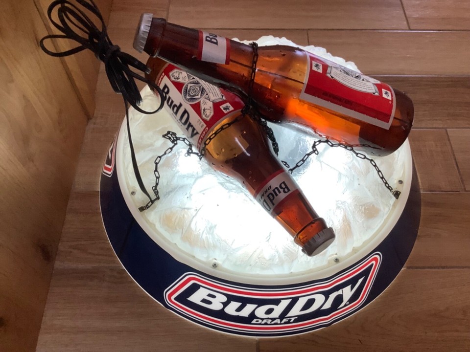 Vintage 1993 Budweiser Bud Dry Draft Beer Round Hanging Pool/Poker ...