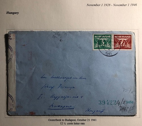 1941 Oosterbeek Netherlands Censored Cover To Budapest Hungary | eBay