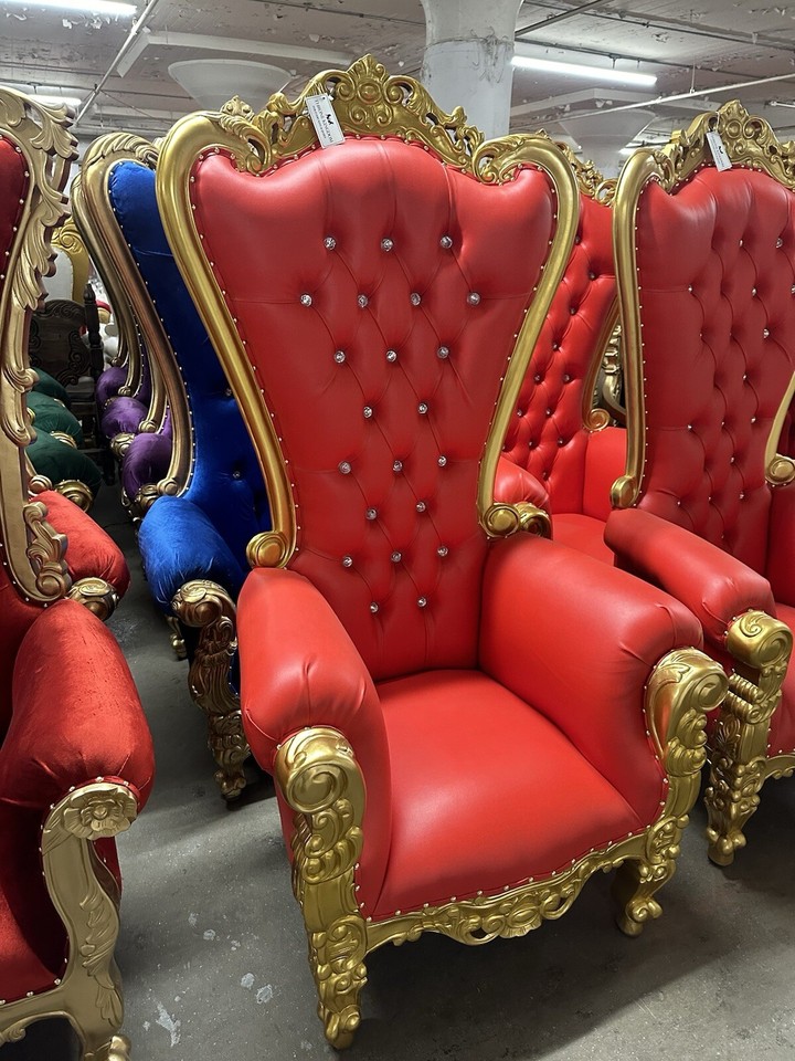 Throne King 70" Tall Wedding Party Throne Accent Chair - Red / Gold | eBay
