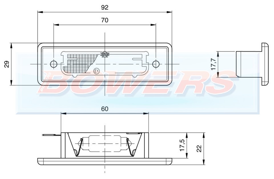 JOKON RECESSED REAR NUMBER PLATE LIGHT LAMP ELDDIS COMPASS CARAVAN ...