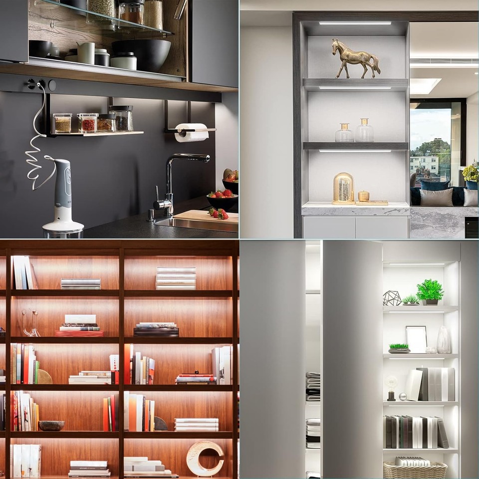 Display Cabinet Lights, LED Shelf Lighting with Memory Function, 4x12 ...