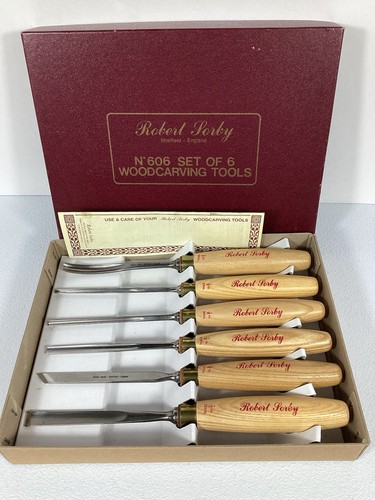 Robert Sorby N 606 Wood Carving Tools Sheffield England Set 6 W/Manual ...