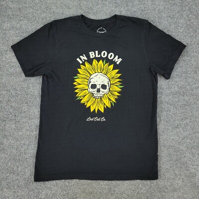 Last Call Co Shirt Men's Medium Black In Bloom Skull Graphic Tee Short ...