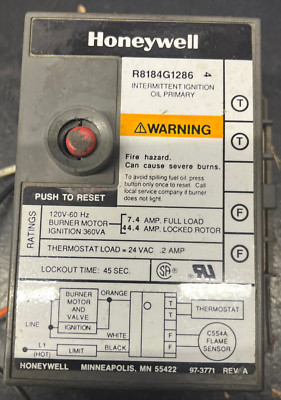 Honeywell R8184G1286 International Oil Burner Primary Control R8184G ...