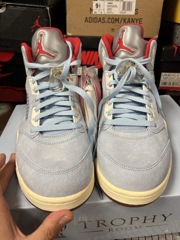 Trophy Room x Air Jordan 5 Ice Blue Cement Travis Reimagined Grape Sz ...