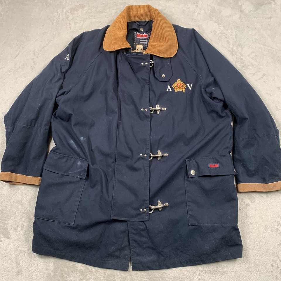 Vintage Slam Jacket Mens 3XL Blue Yachting Sailing Coat Fireman Clasp ...