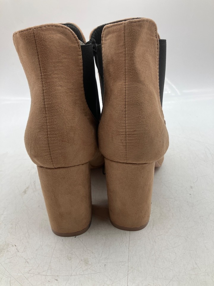 NY & C Tan Block Heel Ankle Boots Size 11 Womens Faux Suede With Tags ...