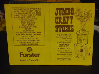 Forster Jumbo Craft Sticks Project for Rosebud Vase, Cookie Jar ...
