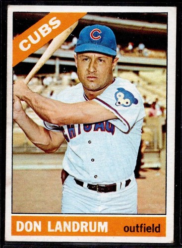 1966 Topps Baseball Card #43 Don Landrum No Buttons Variant Chicago ...