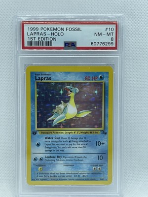 1999 Pokemon Fossil 1st Edition Holo Lapras #10 PSA 8 NM-MT | eBay