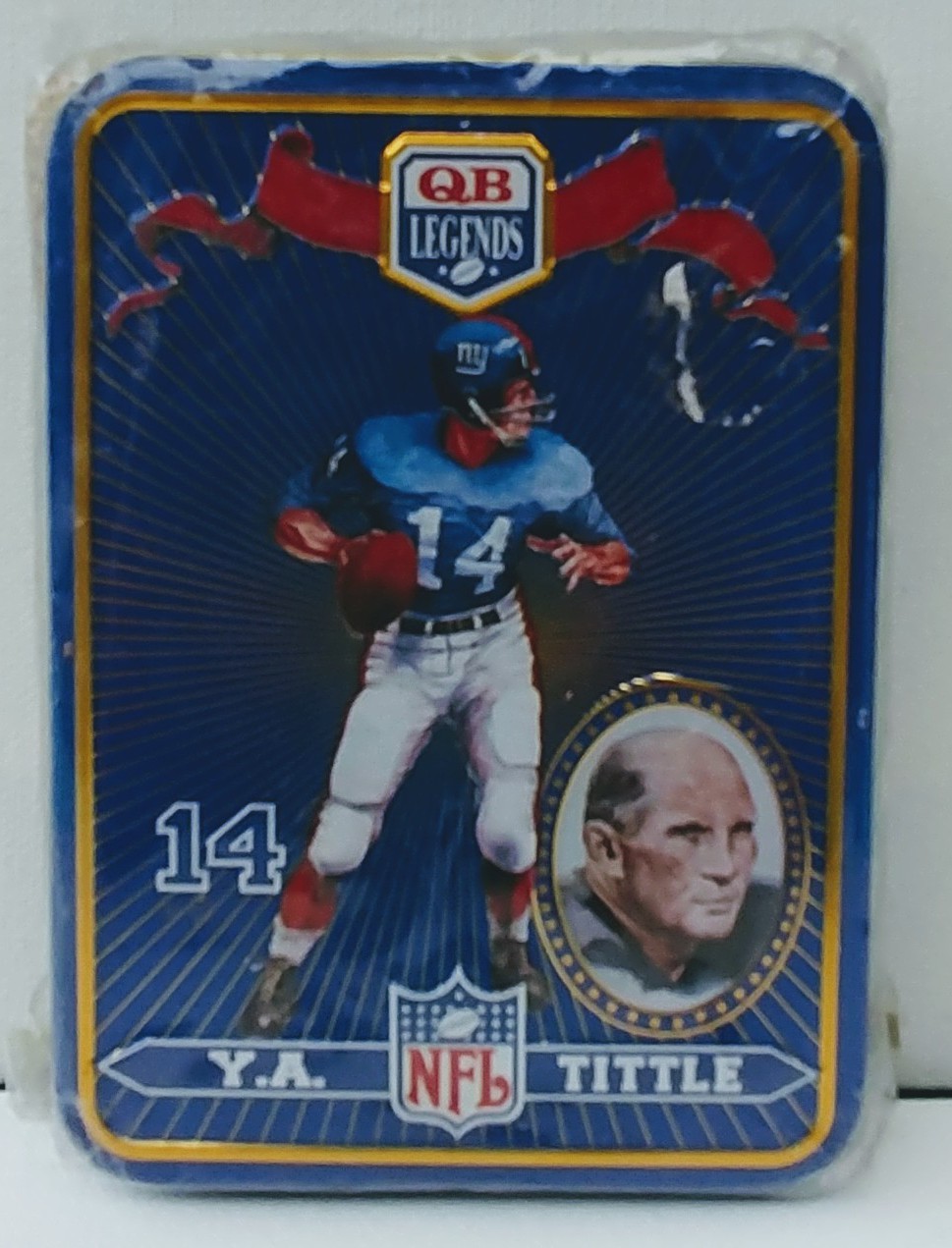 Quarterback Legends Playing Cards in Tin-Y. A. Tittle | eBay