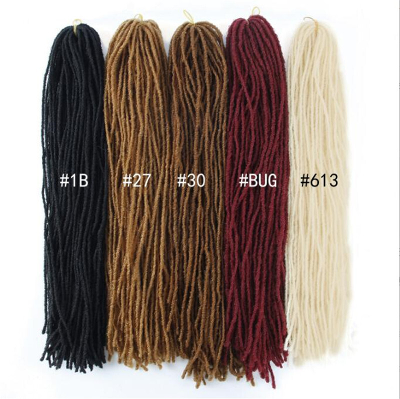 18" Thin Soft Faux Locs Micro Dreads Sister Locks Crochet Braids Hair ...