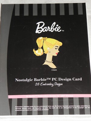 Janome Memory PC Design Card NOSTALGIC BARBIE 26 Embroidery Designs ...