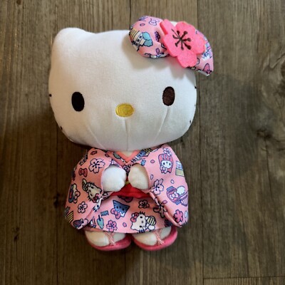 Hello Kitty Sanrio Japanese Geisha Pink Kimono Plush Toy Doll Rare 8 ...
