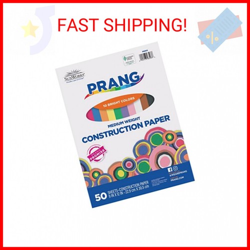 Prang (Formerly SunWorks) Construction Paper, 10 Assorted Colors, 9" x ...