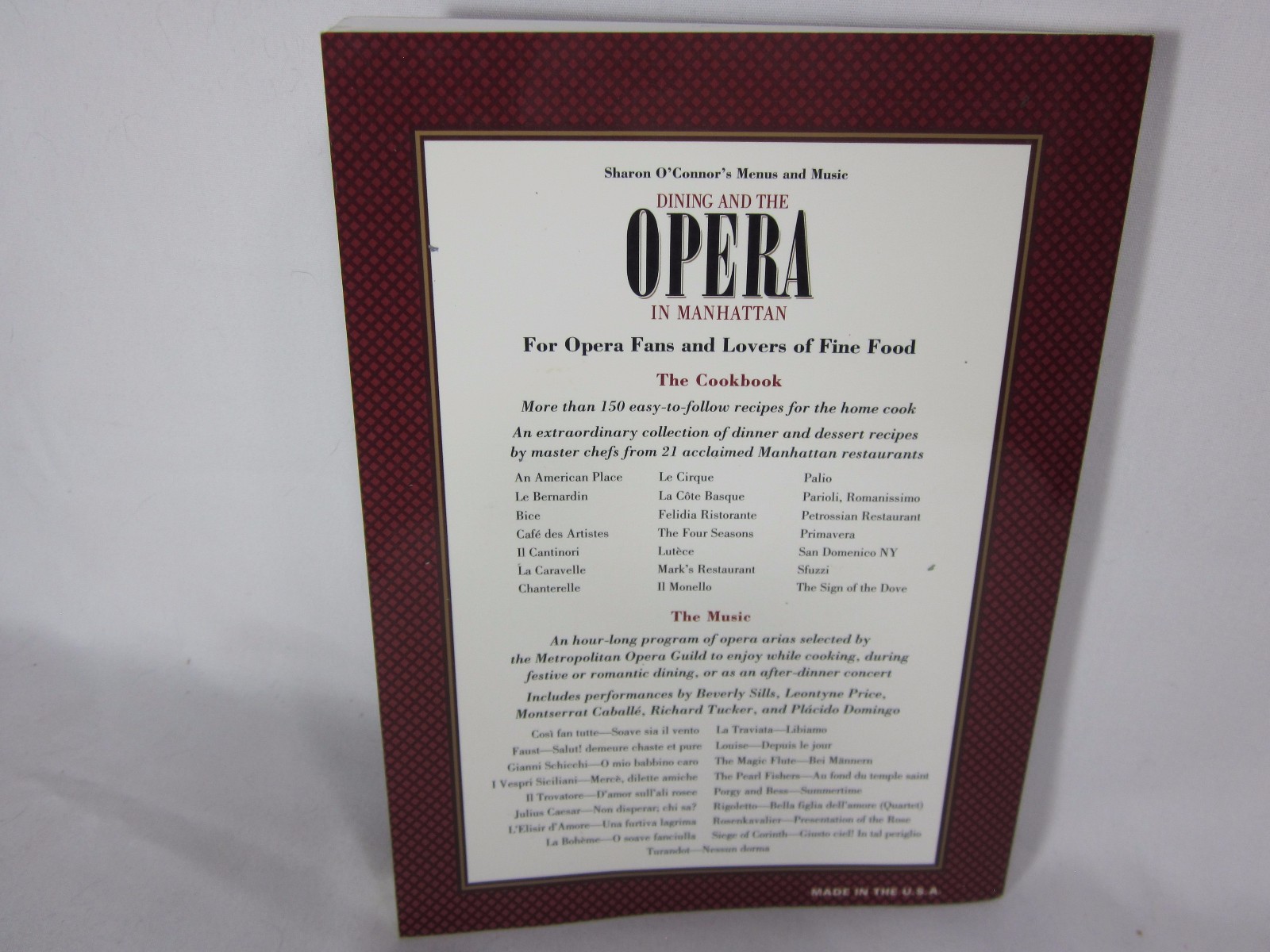Dining and the Opera in Manhattan : Recipes from Manhattan Restaurants ...