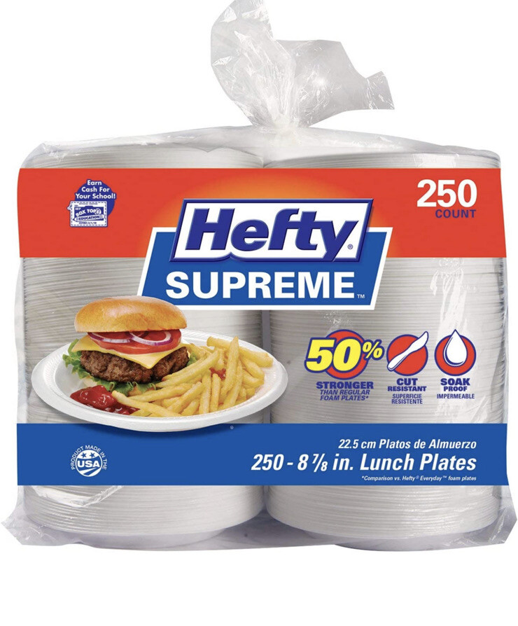 Hefty Supreme Foam Disposable Lunch Plates, 8 7/8" (250 ct.) FREE ...