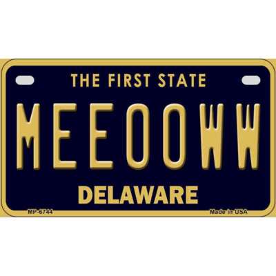 Meeooww Delaware Novelty Metal Motorcycle Plate MP-6744 | eBay