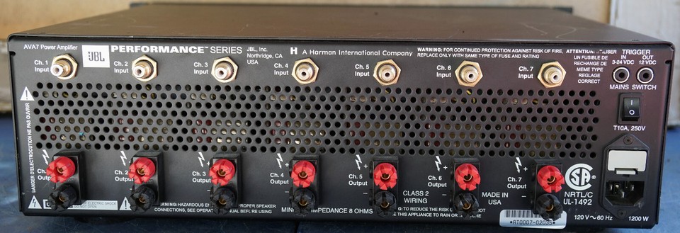 JBL AVA7 Performance Series 7 Channel Power Amplifier TESTED WORKING ...