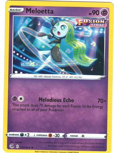 Meloetta 124/264 Fusion Strike Regular Rare Pokemon Card Pokémon TCG | eBay