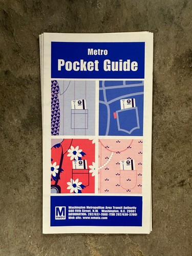 DC Metro Map late 90s - Pocket Map - WMATA | eBay