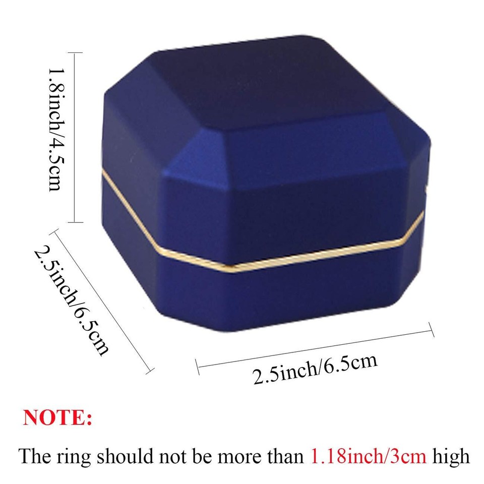 Ring Box with LED Light Jewelry Display Gift Box for Proposal ...