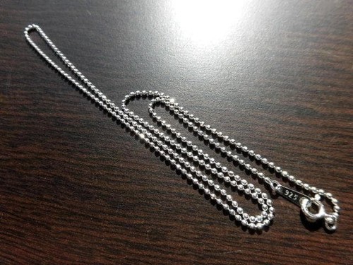 Sterling Silver 925 Ball Chain Necklace 1.5mm 45cm Engraved New | eBay