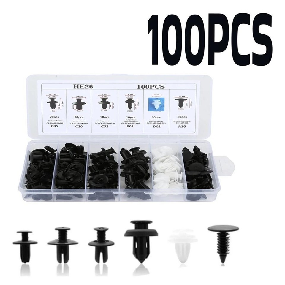 Bumper Rivet Clip Body Retainer Parts Trim Molding Push Pin Kit ...
