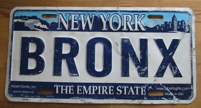 New York 2003 SOUVENIR VANITY License Plate BRONX | eBay