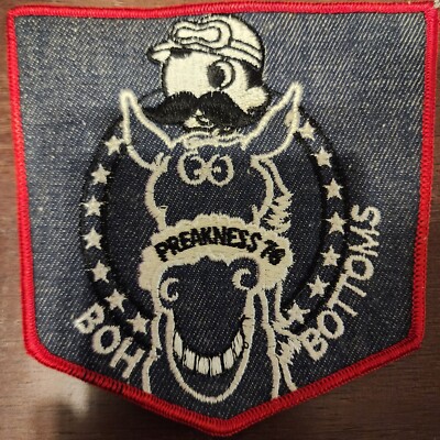 BOH BOTTOMS PREAKNESS 76 Beer PATCH w/ HORSE & Mr BOH Carling Baltimore ...