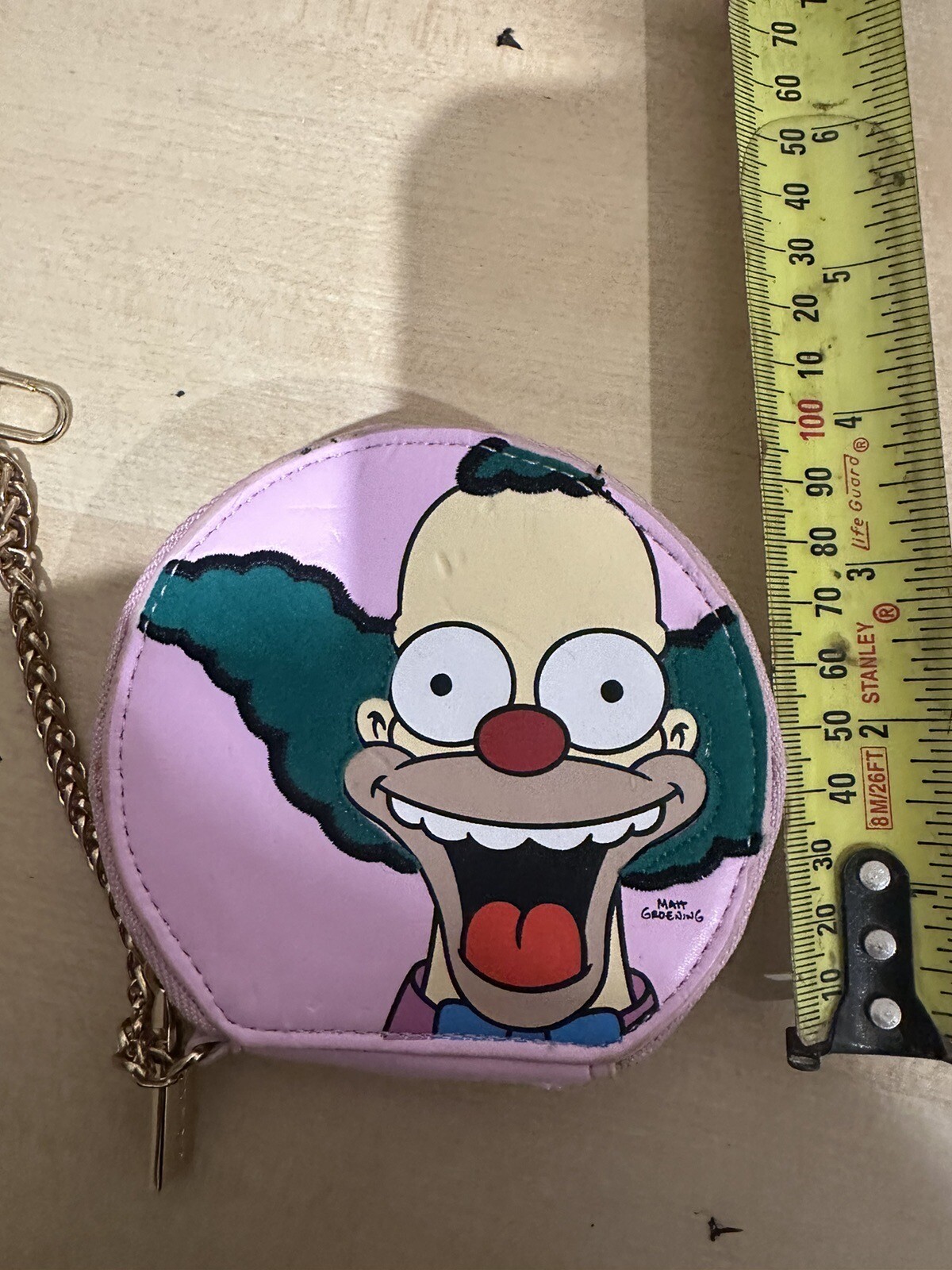 Rare Skinnydip X The Simpsons Krusty the Clown Pink Coin Purse Bag Gold ...