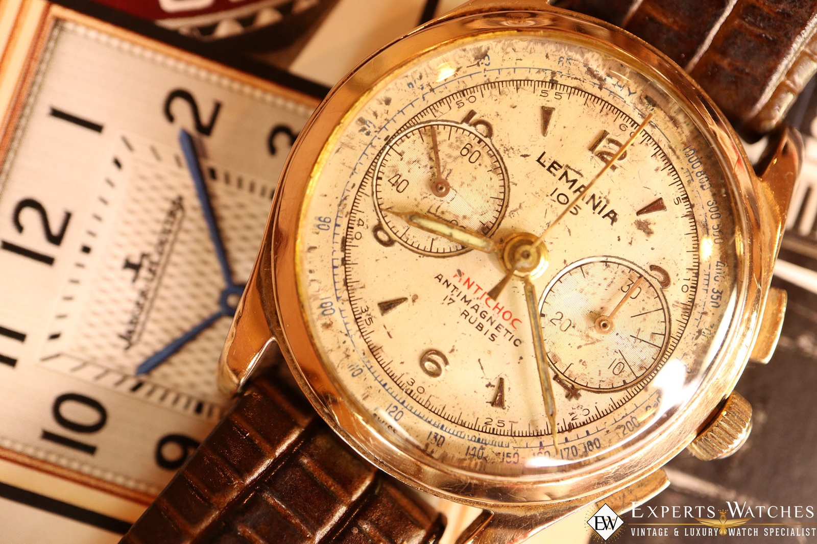 1950s Vintage Lemania 105 Chronograph 18K Gold Cal 1270 (320 / 321 ...