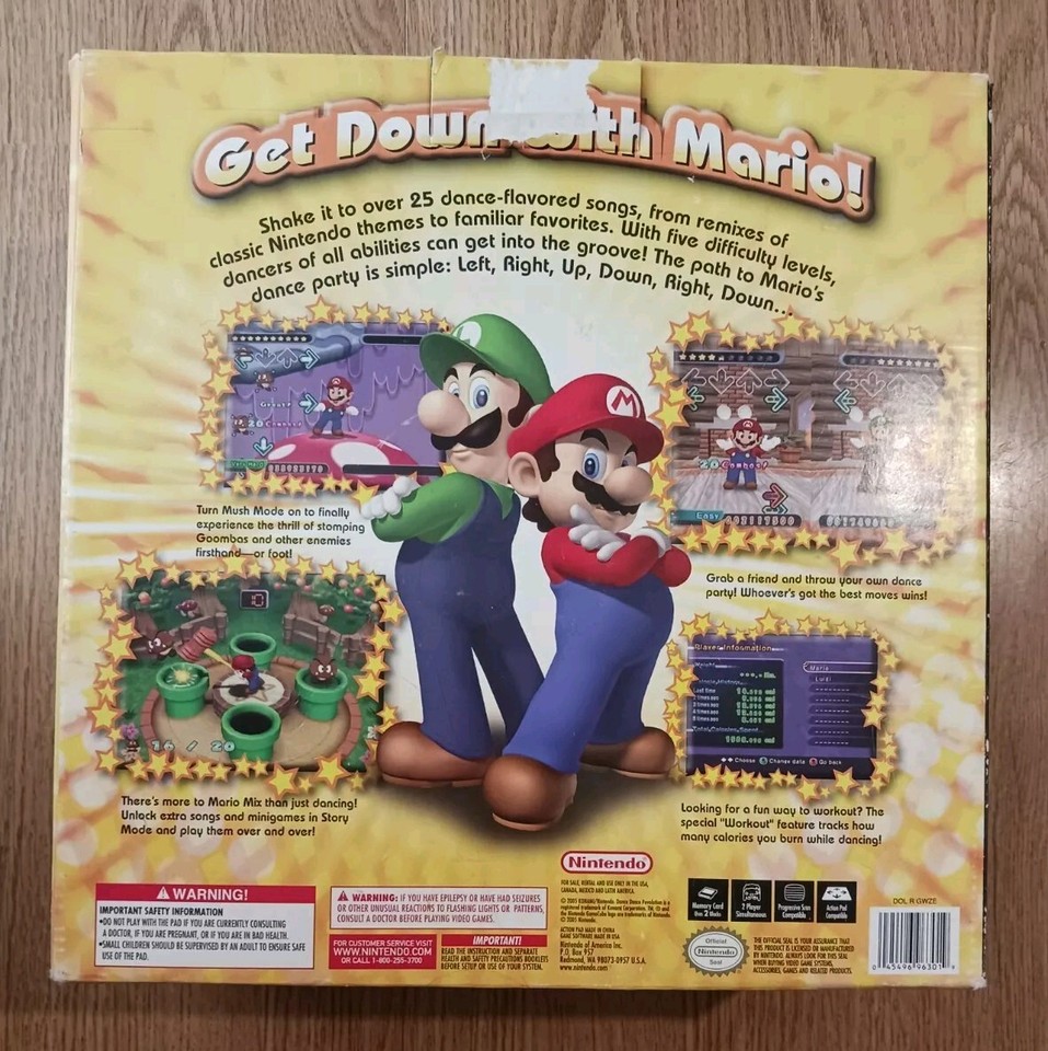 Dance Dance Revolution Mario Mix Bundle GameCube Mat Pad Controller ...