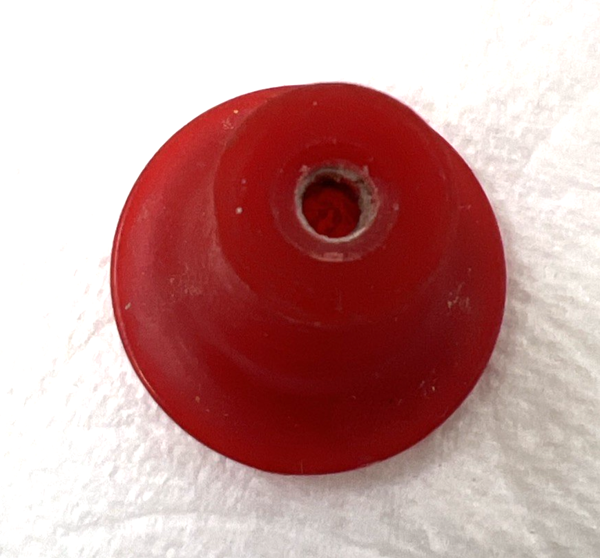4 Vintage Cherry Red Hard Plastic Pull Knob 1” x 7/8 Bulls Eye Design ...