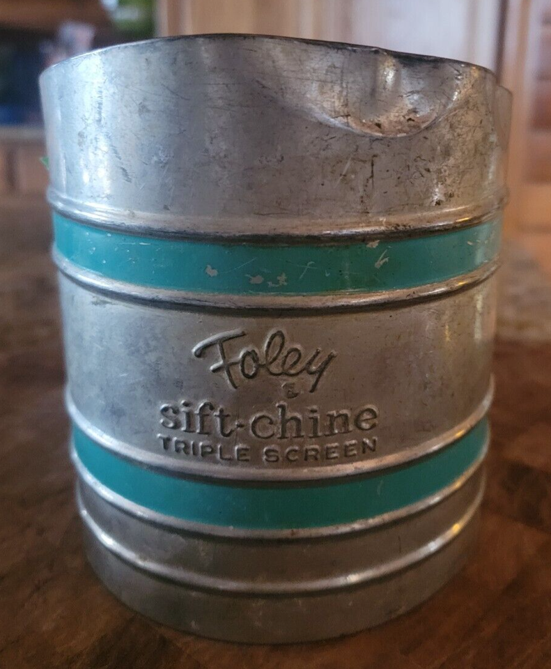 Vintage - Foley Sift- Shine Triple Screen Tin Flour Sifter | eBay