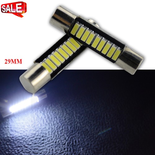 10X White T6 29mm 9-LED 4014 SMD Bulb For Car Sun Visor Vanity Mirror ...