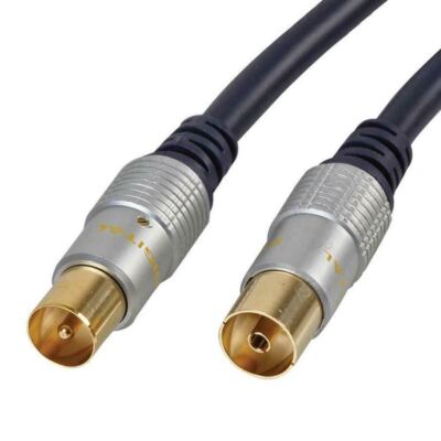 3m Metal Premium Coax PAL TV Aerial MALE to FEMALE Cable Coaxial RF ...
