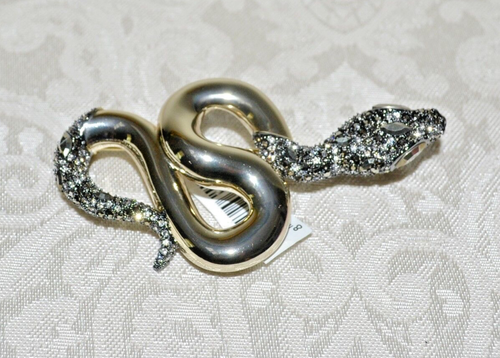 NWT $275 Alexis Bittar VANITAS Snake Serpent Pin Brooch Crystals 18K ...