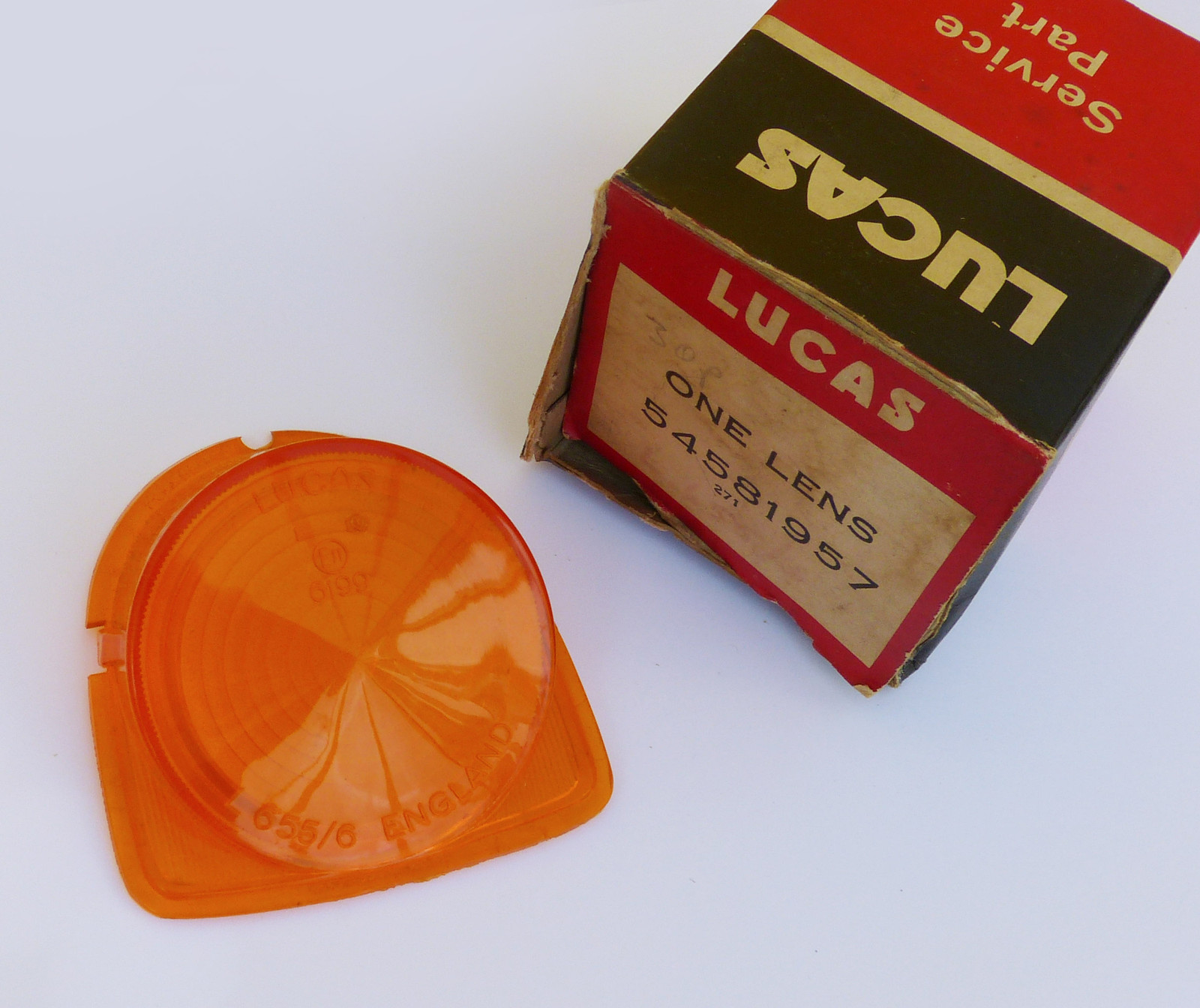Genuine Lucas L655/ L656 Amber Indicator Lens; Austin Morris J4, Lucas ...