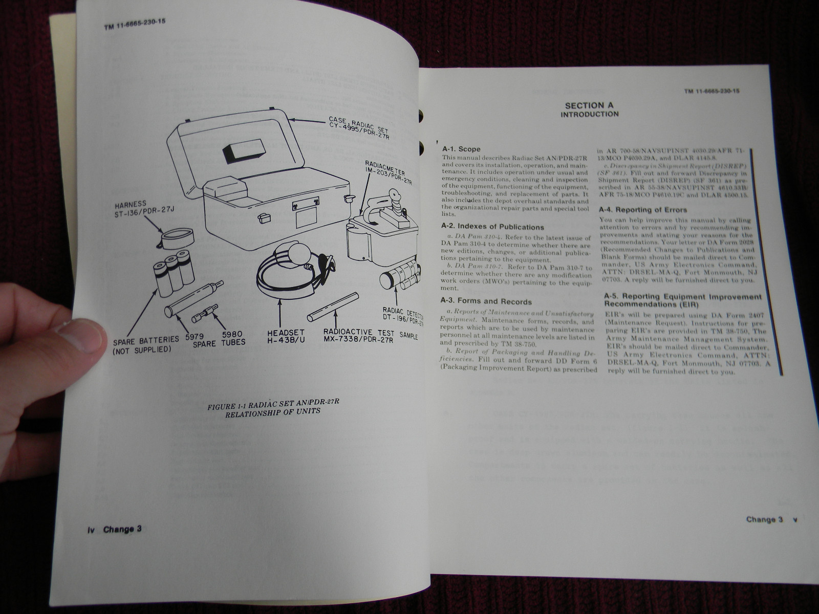 1967 RADIAC SET AN/PDR-27R Technical Manual TM 11-6665-230-15 Repair ...