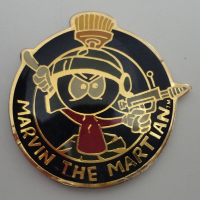 Vintage 1991 Marvin the Martian Metal Enamel Fridge Magnet Warner Bros ...