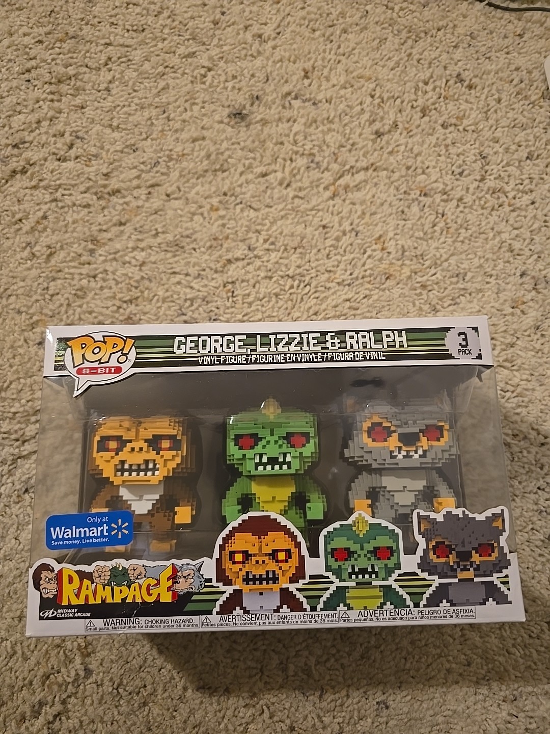 Funko Pop! 8-Bit: Rampage-3 Pack-George,Lizzie&Ralph - Walmart ...